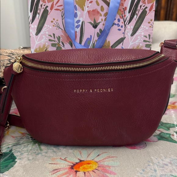 Poppy & Peonies | Bags | Poppy Peonies Wine Red Crossbody Bag | Poshmark